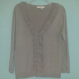 Grace | Sweaters | Grace Gray Ruffle Cardigan | Poshmark